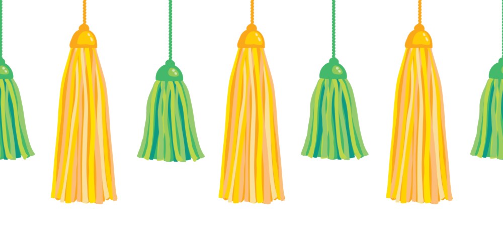 Three pink tassels on white Royalty Free Vector Image