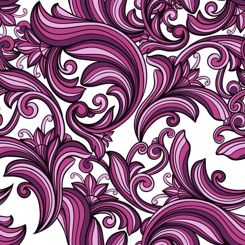 Engraved floral seamless pattern Royalty Free Vector Image