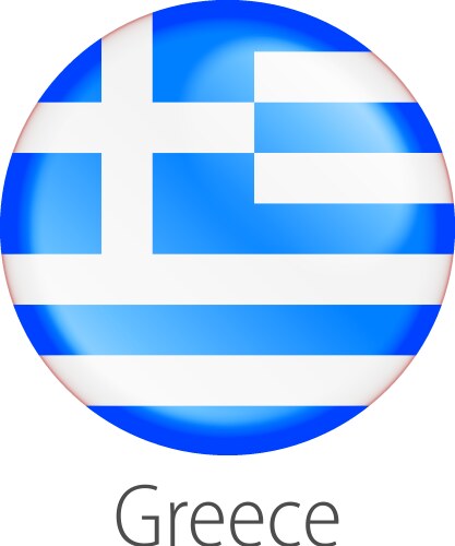 Greece greek round circle country flag banners Vector Image