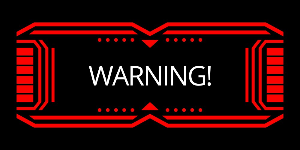 Danger and dangerous zone warning red frames hud Vector Image