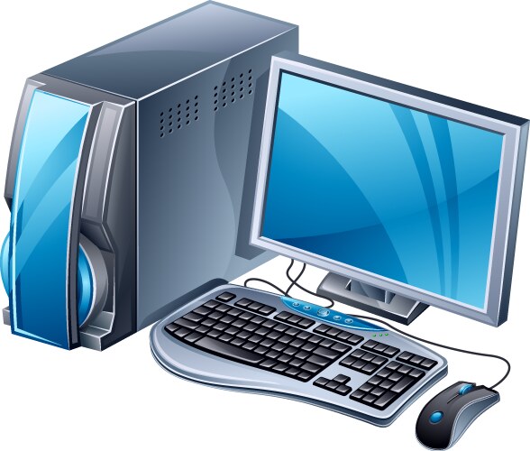 Cartoon desktop computer Royalty Free Vector Image
