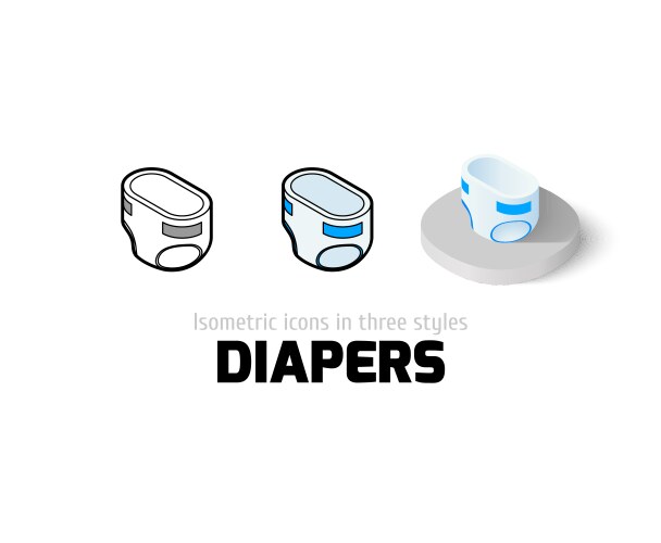 Isometric baby diapers Royalty Free Vector Image