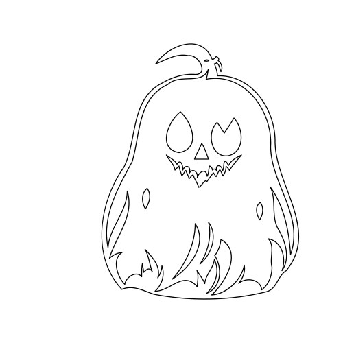 Ghost halloween scary outline sketch Royalty Free Vector