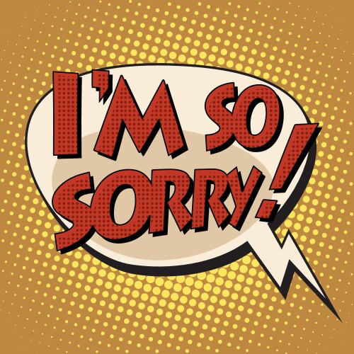 Emoticon with sorry sign Royalty Free Vector Image