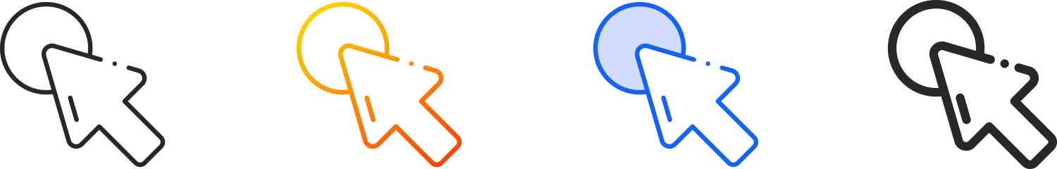 Click iconthin linear gradient blue stroke Vector Image