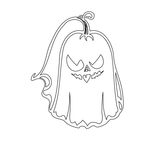 Ghost halloween scary outline sketch Royalty Free Vector