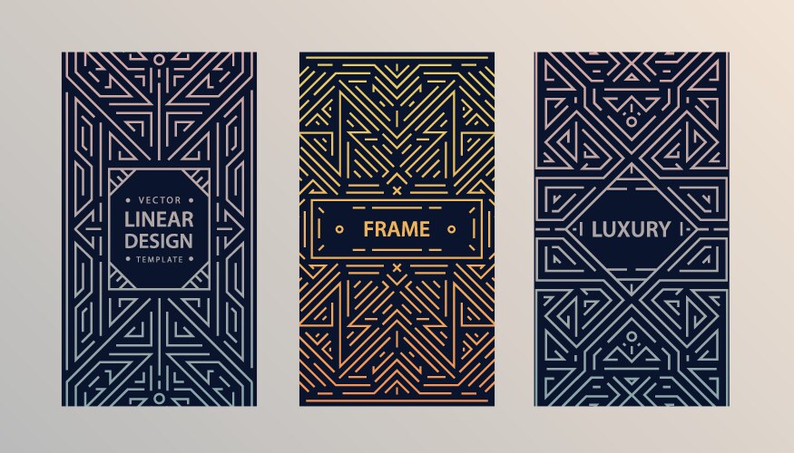 Set of monogram design in trendy vintage Vector Image