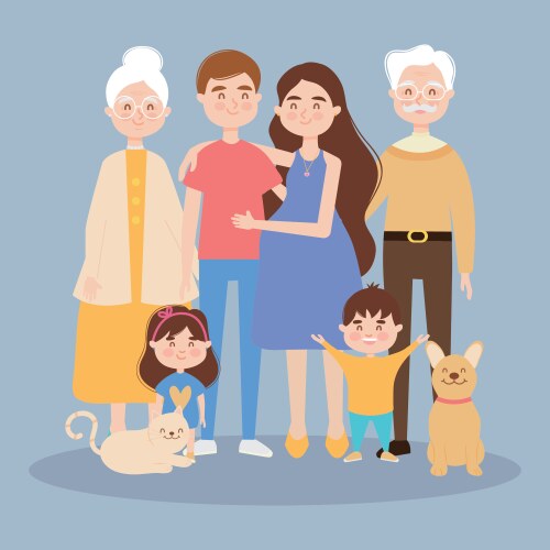 Family Extended Cartoon Vector Images (30)