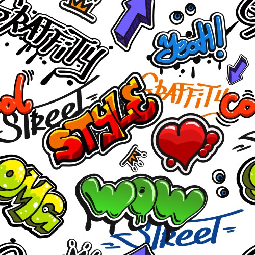 Cartoon comic graffiti font hand lettering sketch Vector Image