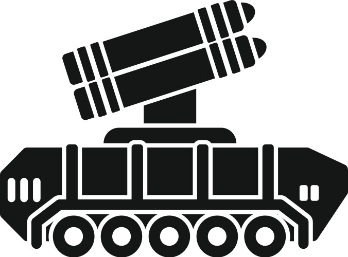 Military vehicle launching missile system icon Vector Image