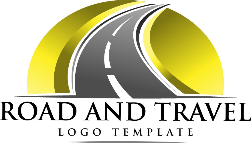 On road truck logo design heavy Royalty Free Vector Image
