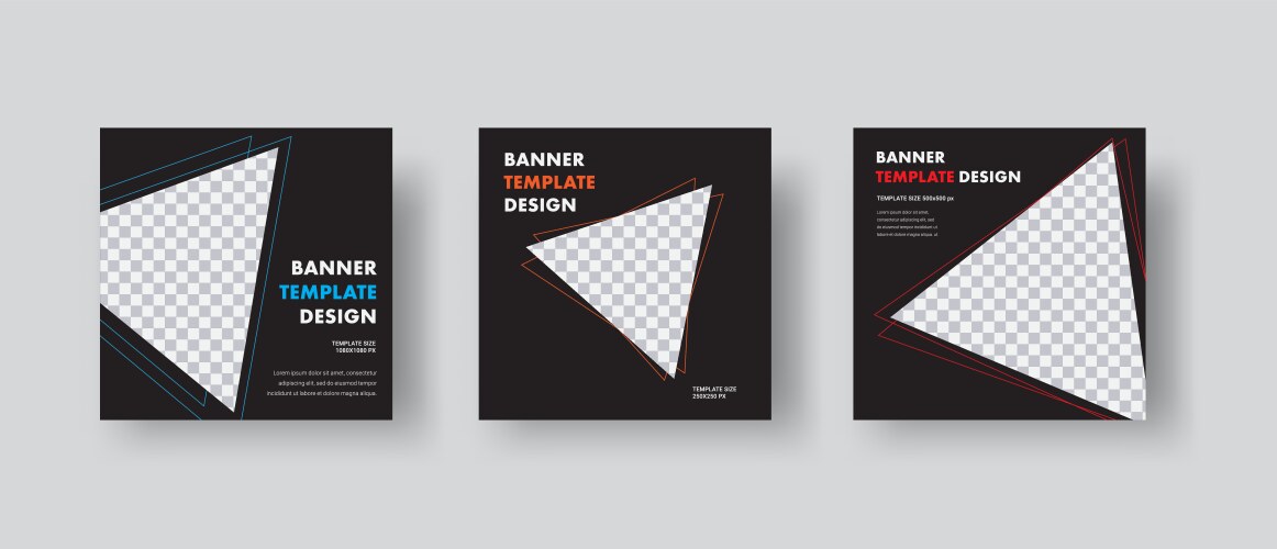 Set of editable minimal square banner template Vector Image