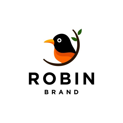 Traceable Robin Logo 2+ Thousand Robin Line Drawing Royalty Free