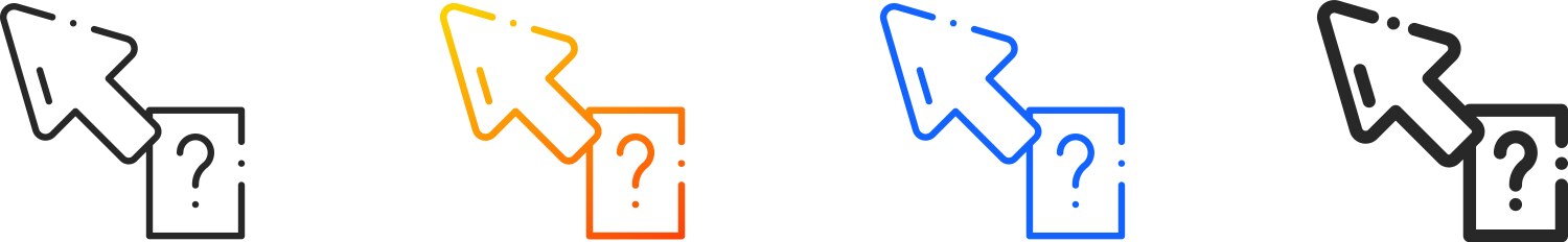 Double click iconthin linear gradient blue stroke Vector Image