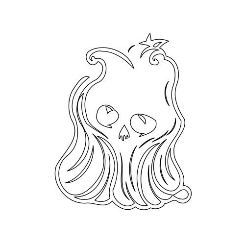 Ghost halloween scary outline sketch Royalty Free Vector