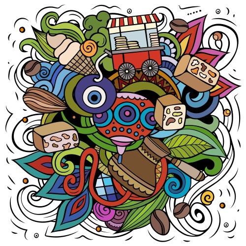 Istanbul cartoon doodle Royalty Free Vector Image