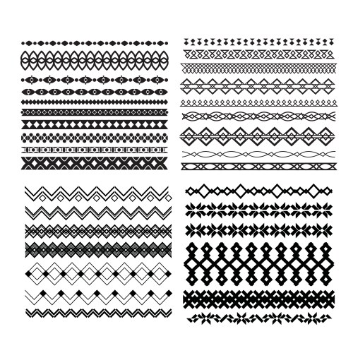Mexican geometric seamless pattern borders Vector Image