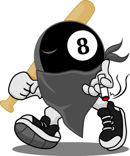 Pool ball with angry face blue color number 10 Vector Image