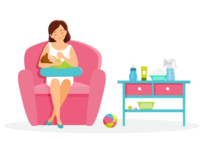 Breastfeeding mother and child Royalty Free Vector Image