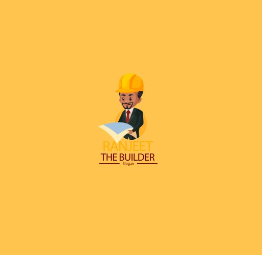 Builder mascot logo Royalty Free Vector Image - VectorStock