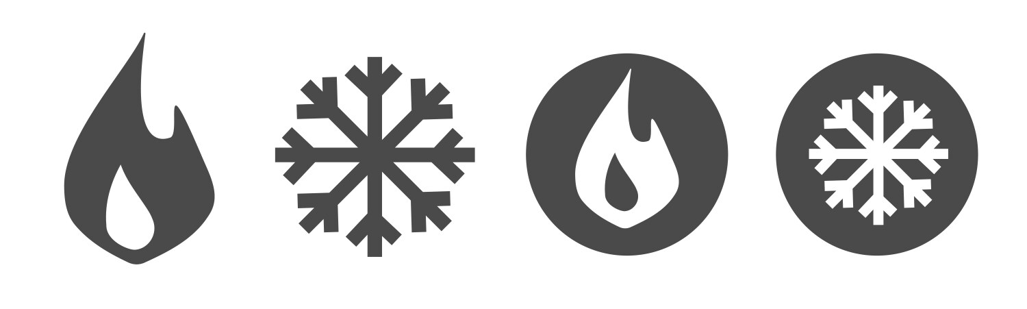 Hot and cold weather summer heat or winter frost Vector Image