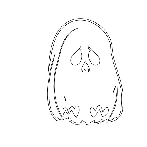 Ghost halloween scary outline sketch Royalty Free Vector
