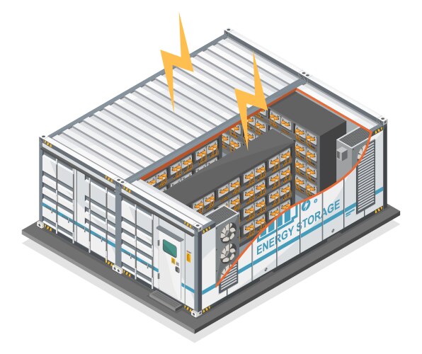 Saltwater Battery Energy Storage System Royalty Free Vector