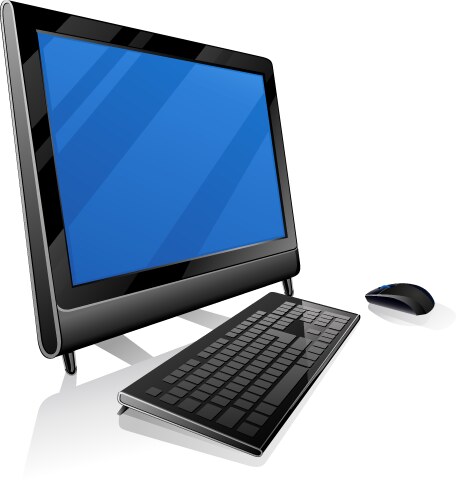 Cartoon desktop computer Royalty Free Vector Image