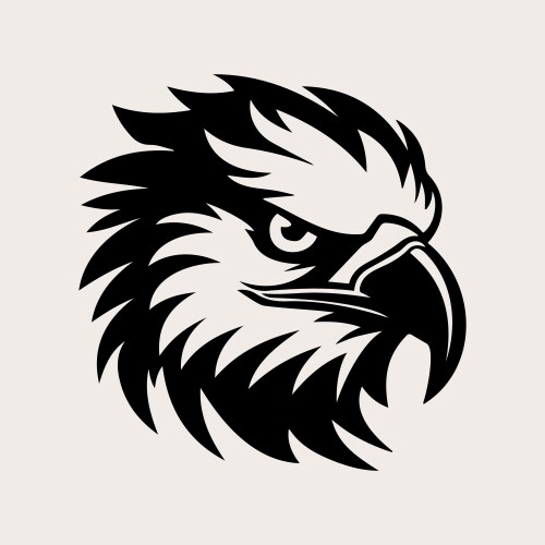 Eagle head one color logo emblem or icon Vector Image