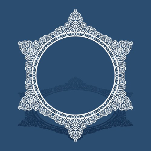 Circle frame with cutout lace border pattern Vector Image