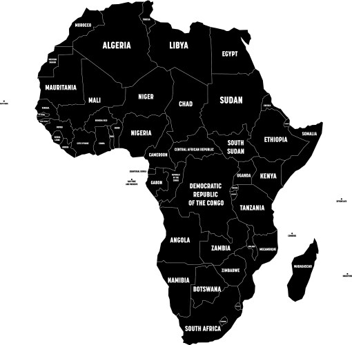 Africa map Royalty Free Vector Image - VectorStock