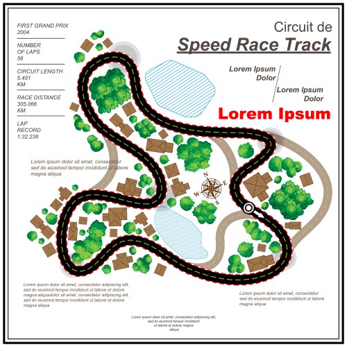 Race track curve road Royalty Free Vector Image