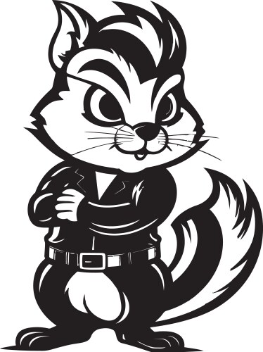 Cartoon chipmunk logo icon black friendly Vector Image