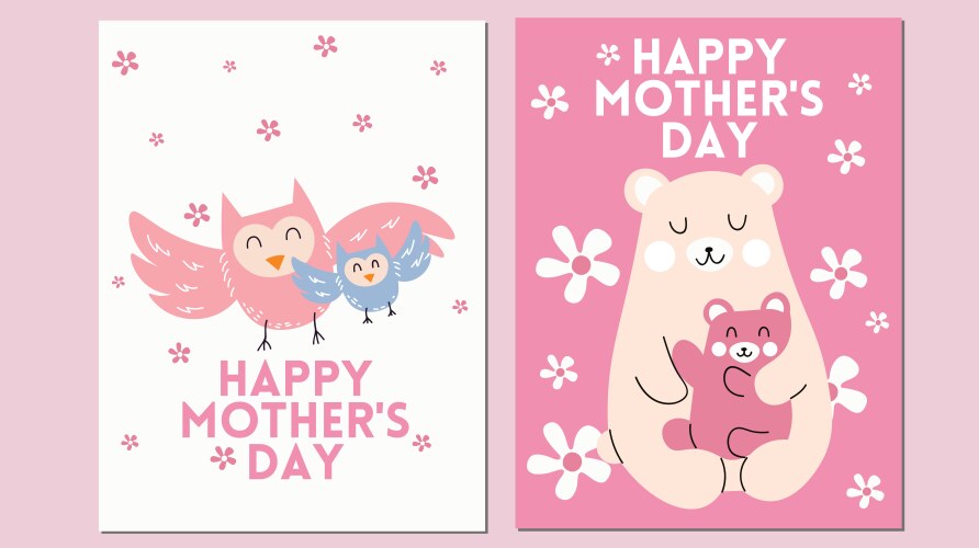Happy mothers day card designs Royalty Free Vector Image