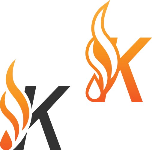 Fire Flames Font K Letter Lettering Vector Images (over 100)