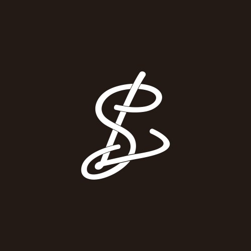 Letter sl ql ribbon font logo Royalty Free Vector Image