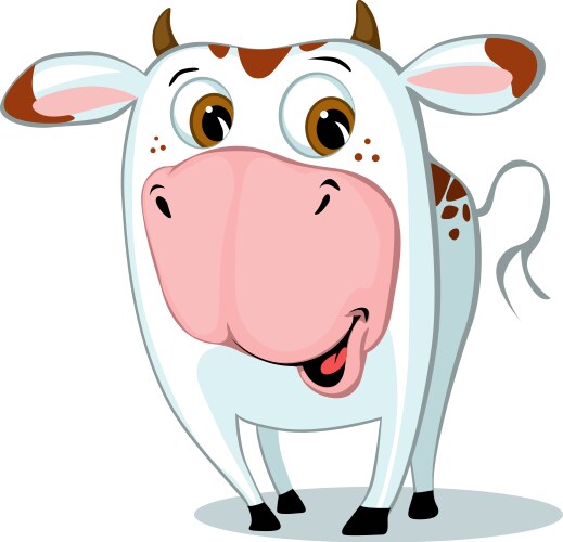 Cute fat cow farm animal cartoon Royalty Free Vector Image