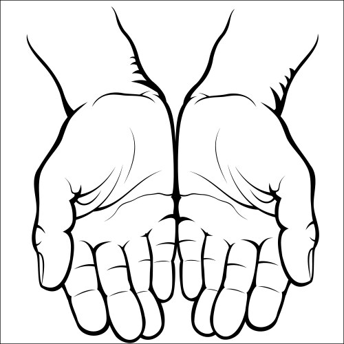 Cupped Hands - Prayer or Offering Royalty Free Vector Image
