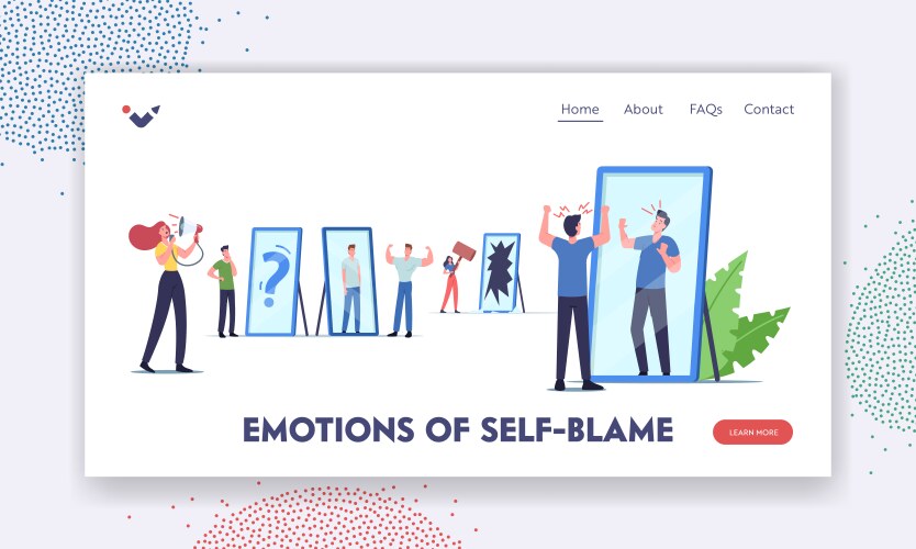 Low self esteem loathing and anger concept male Vector Image