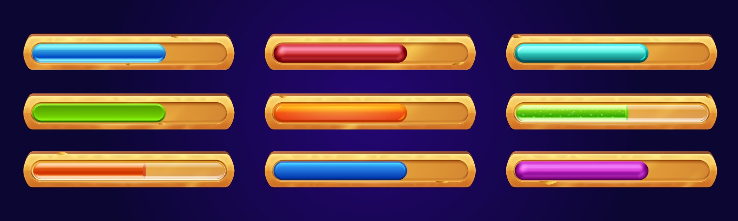 Cartoon buttons icons and elements for game ui Vector Image