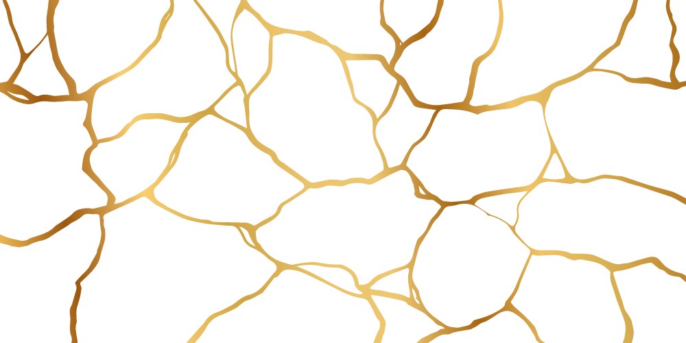 Gold kintsugi crack repair marble texture Vector Image