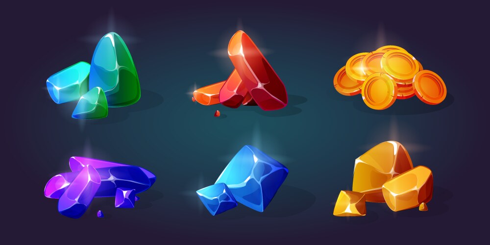Crystal game gemstones Royalty Free Vector Image