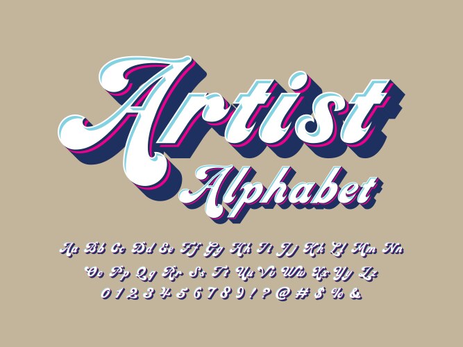 Groovy font Royalty Free Vector Image - VectorStock