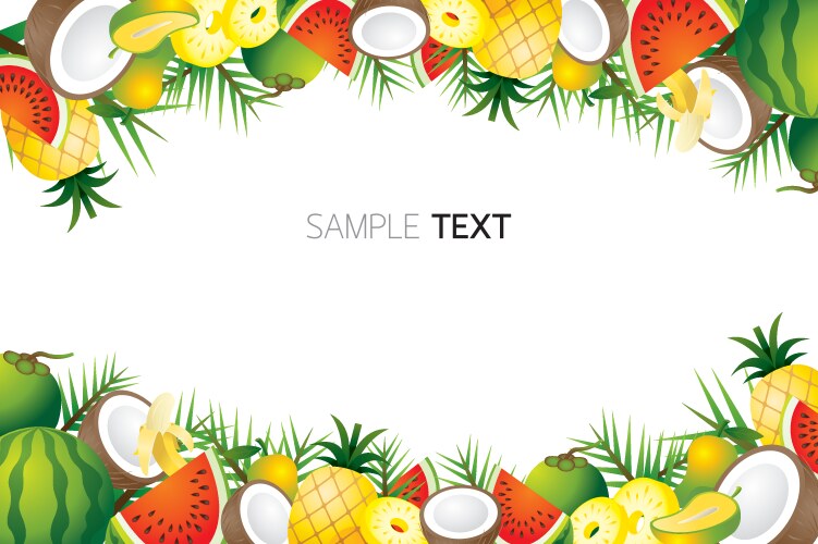 Mixed fruits border frame Royalty Free Vector Image Mixed fruits border frame Royalty Free Vector Image