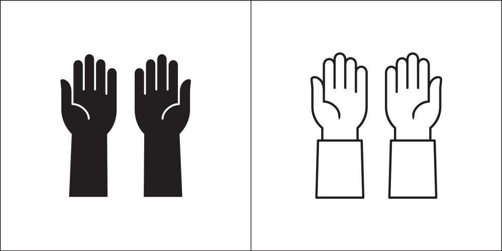 Praying hand icon two hands receiving sign Vector Image