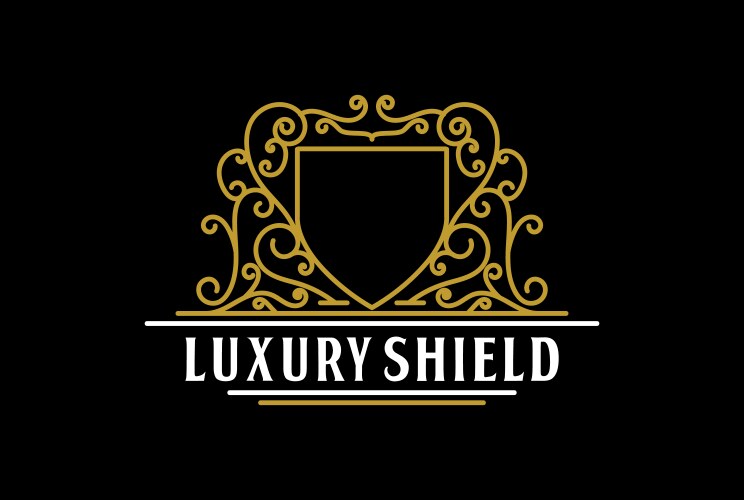 Victorian shield border frame royal badge emblem Vector Image