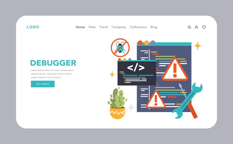 Open Source Web Banner Or Landing Page Software Vector Image