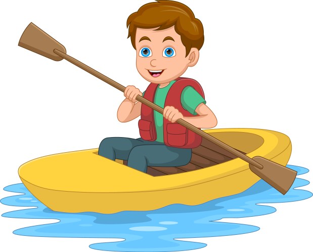 Rowing boy Royalty Free Vector Image - VectorStock