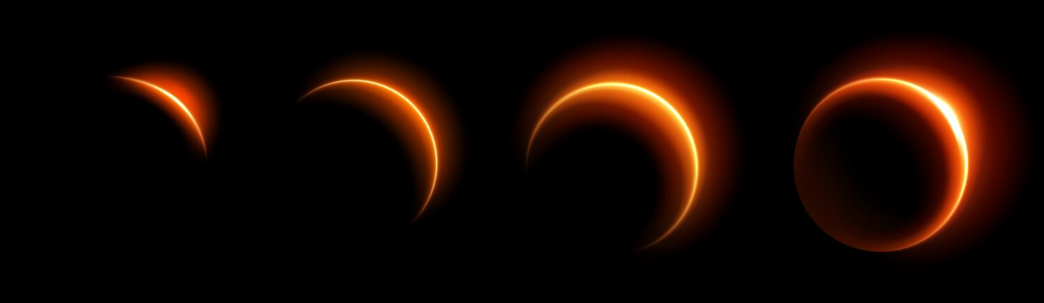 Solar eclipse phases Royalty Free Vector Image