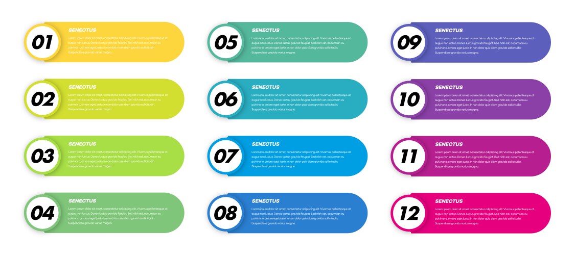 Bullet points numbers from 1 to 12 list markers Vector Image